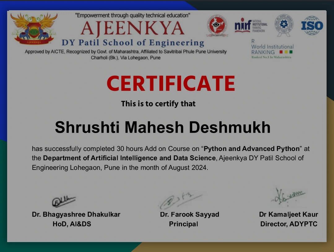 Shrushti Deshmukh on LinkedIn: #python #programming #learning Shrushti Deshmukh on LinkedIn: #python #programming #learning