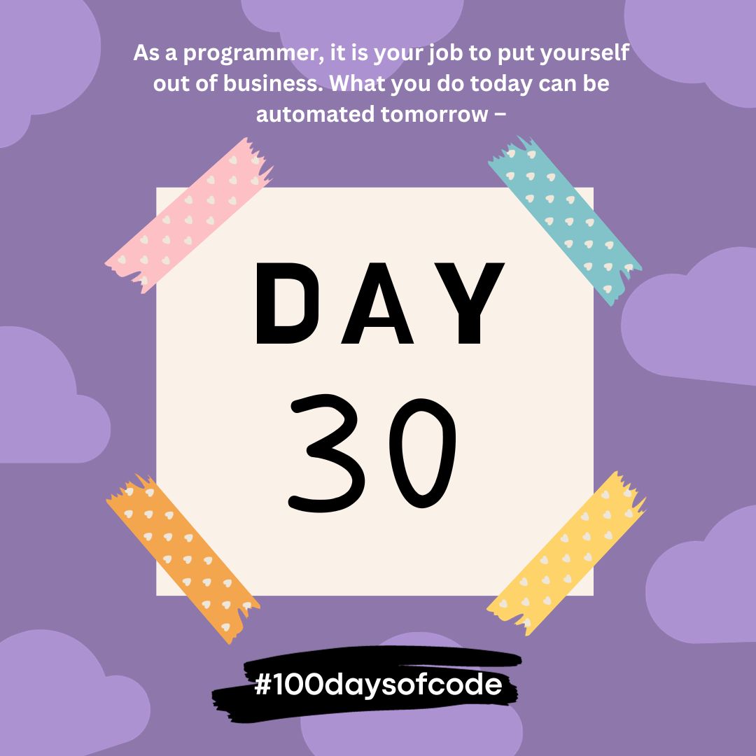 My day 30 of #100daysofcodechallenge | Anjali Meshram posted on the ... My day 30 of #100daysofcodechallenge | Anjali Meshram posted on the ...