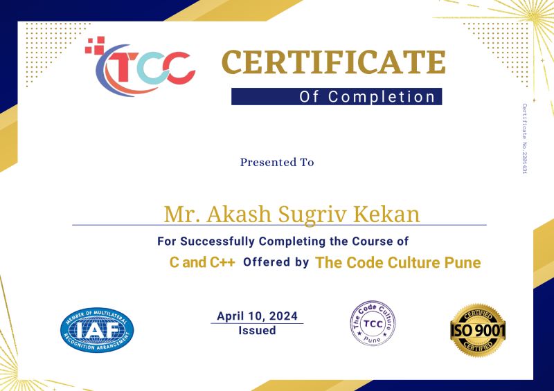 Akash Kekan on LinkedIn: #cplusplus #codeculturepune Akash Kekan on LinkedIn: #cplusplus #codeculturepune
