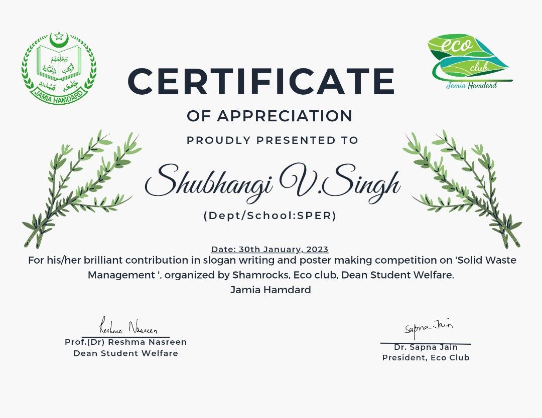 shubhangi pundir on LinkedIn: Participated in slogan writing and poster ... shubhangi pundir on LinkedIn: Participated in slogan writing and poster ...