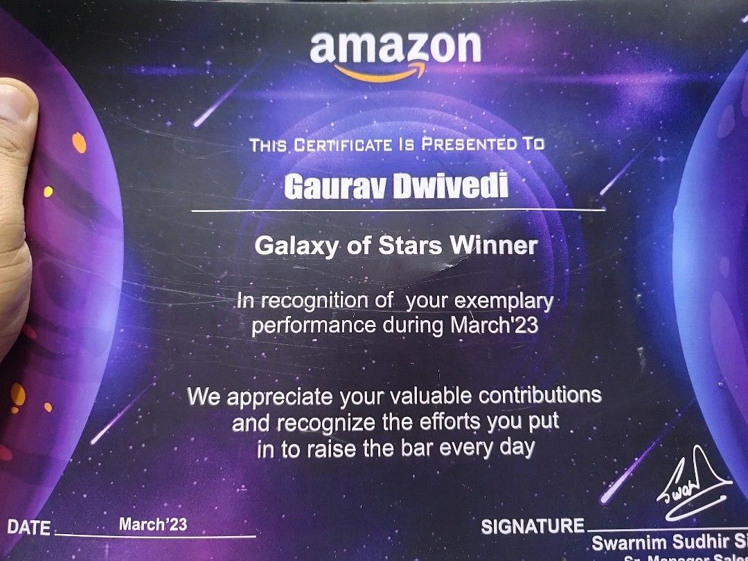 Gaurav Dwivedi on LinkedIn: #hardworkpaysoff #amazon Gaurav Dwivedi on LinkedIn: #hardworkpaysoff #amazon