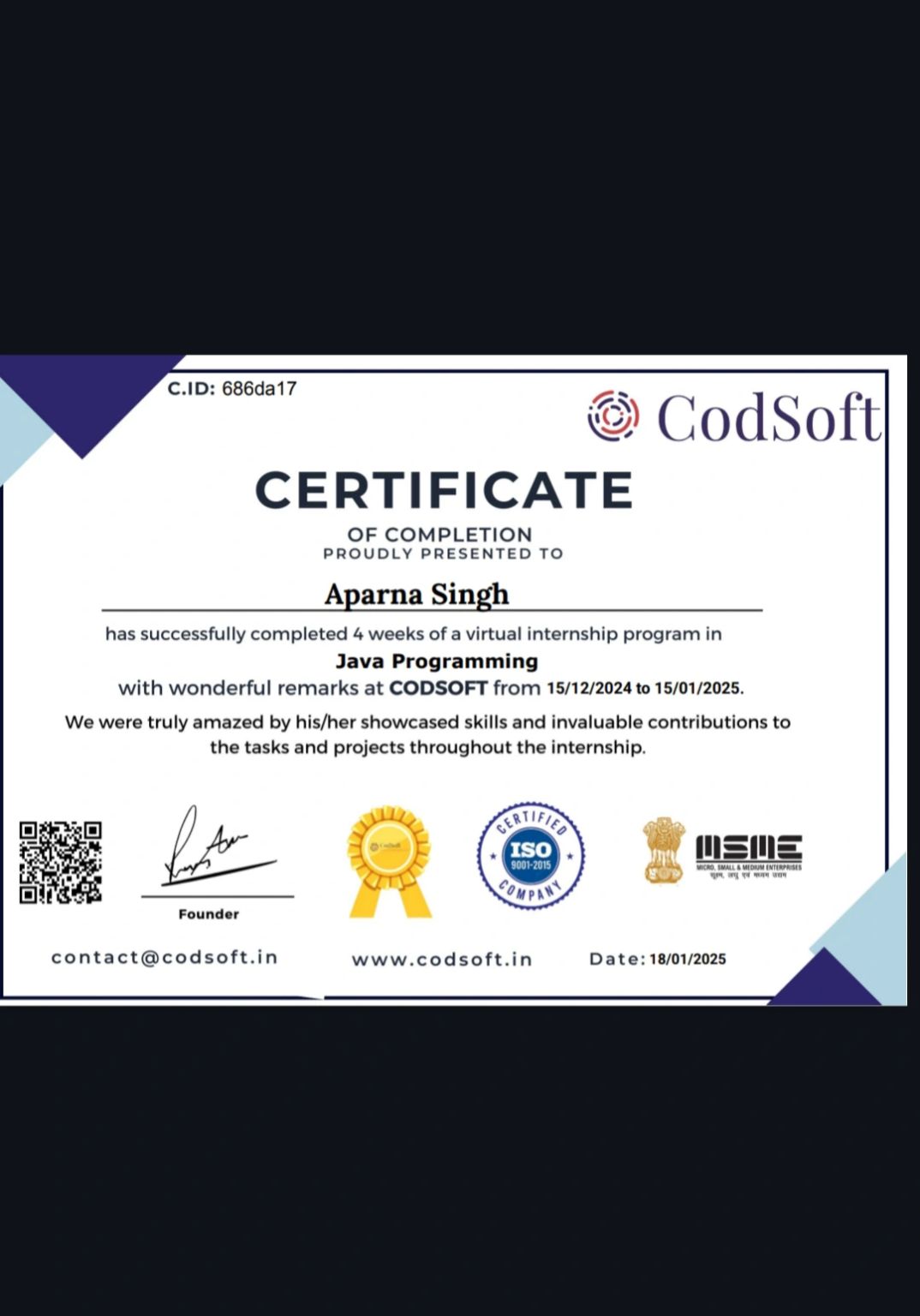 Aparna Singh on LinkedIn: #java #programming #internship #codsoft # ... Aparna Singh on LinkedIn: #java #programming #internship #codsoft # ...