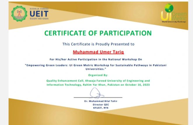 Muhammad Umer TARIQ on LinkedIn: Certificate of Participation for the ... Muhammad Umer TARIQ on LinkedIn: Certificate of Participation for the ...