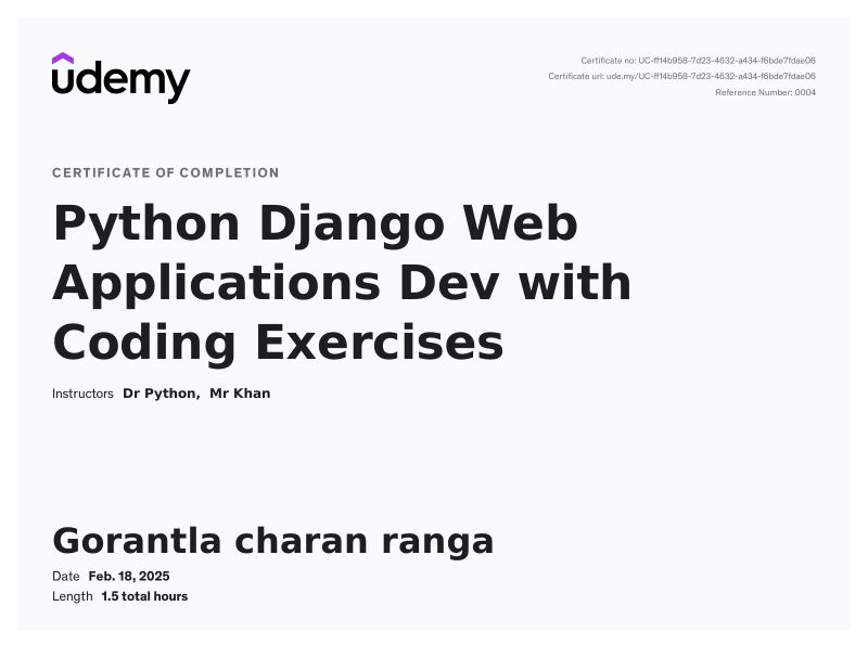 #python #django #webdevelopment #fullstack #udemy #certification # ... #python #django #webdevelopment #fullstack #udemy #certification # ...