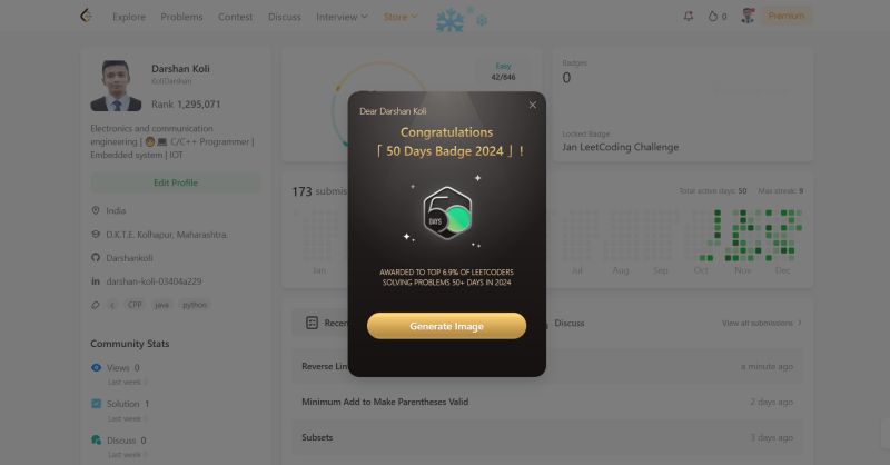 Darshan Koli on LinkedIn: #leetcode #codingjourney #newyear2025 Darshan Koli on LinkedIn: #leetcode #codingjourney #newyear2025