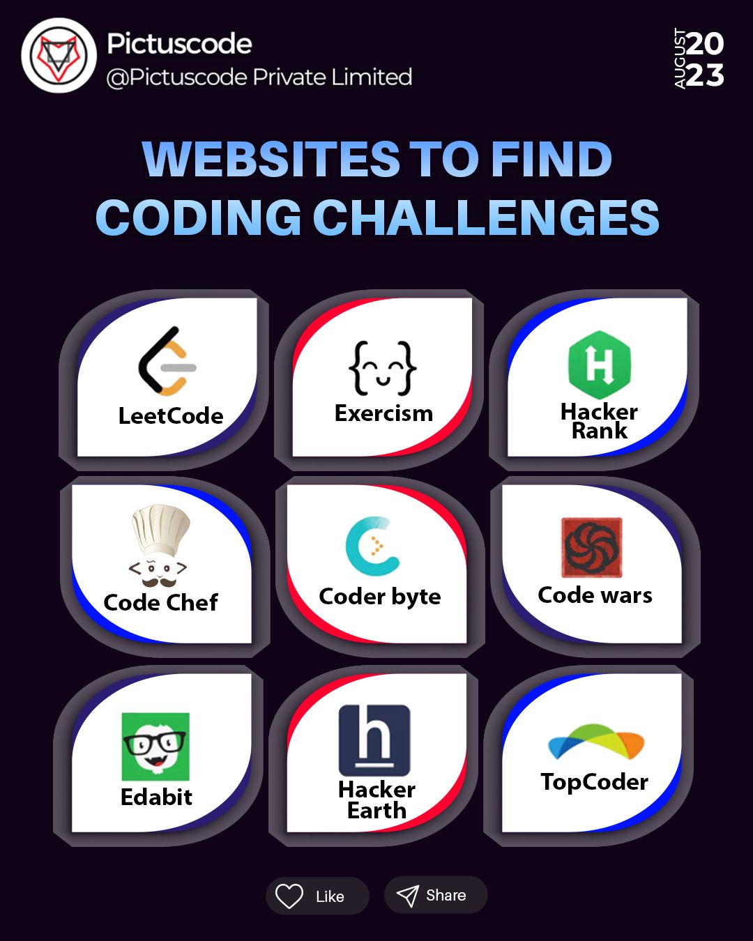Top websites for coding challenges | Pictuscode Private Limted posted ... Top websites for coding challenges | Pictuscode Private Limted posted ...