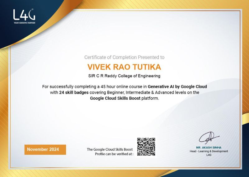 VIVEK RAO TUTIKA on LinkedIn: #googlecloud #generativeai #ai # ... VIVEK RAO TUTIKA on LinkedIn: #googlecloud #generativeai #ai # ...