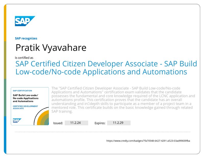 #sap #sapbuild #sapcommunity | Pratik Vyavahare #sap #sapbuild #sapcommunity | Pratik Vyavahare