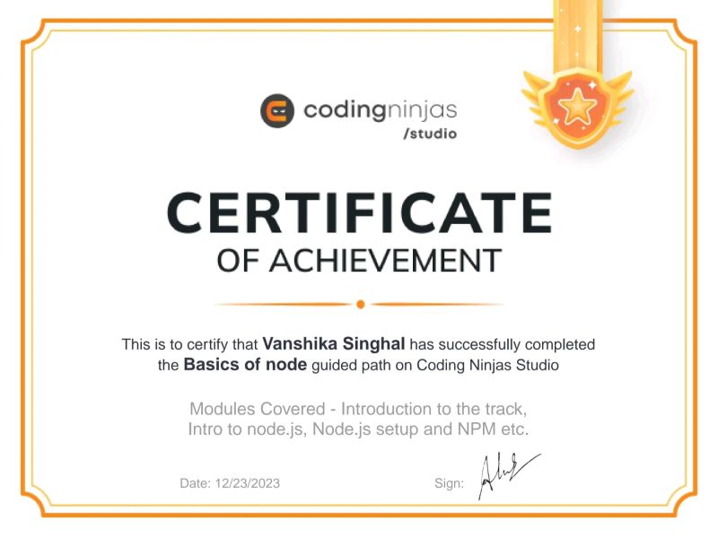 Completed Node.js course at Coding Ninjas | Vanshika Singhal posted on ... Completed Node.js course at Coding Ninjas | Vanshika Singhal posted on ...