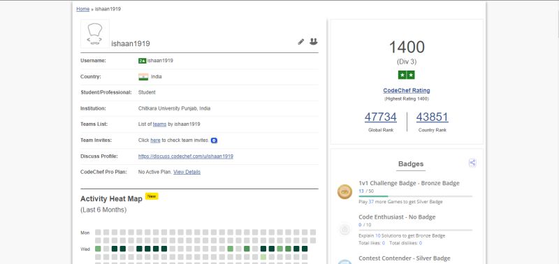 Ishaan Gupta on LinkedIn: #codechef #codingjourney #2starcoder Ishaan Gupta on LinkedIn: #codechef #codingjourney #2starcoder