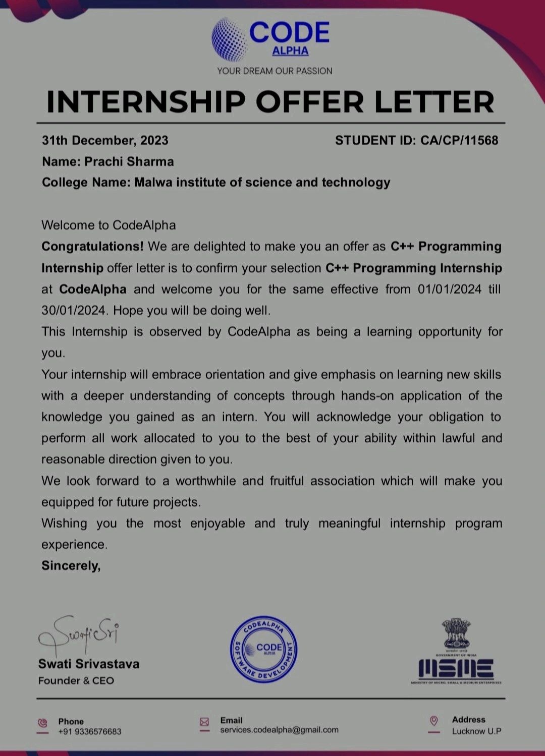 Prachi Sharma on LinkedIn: #codealpha #codealphainternship # ... Prachi Sharma on LinkedIn: #codealpha #codealphainternship # ...