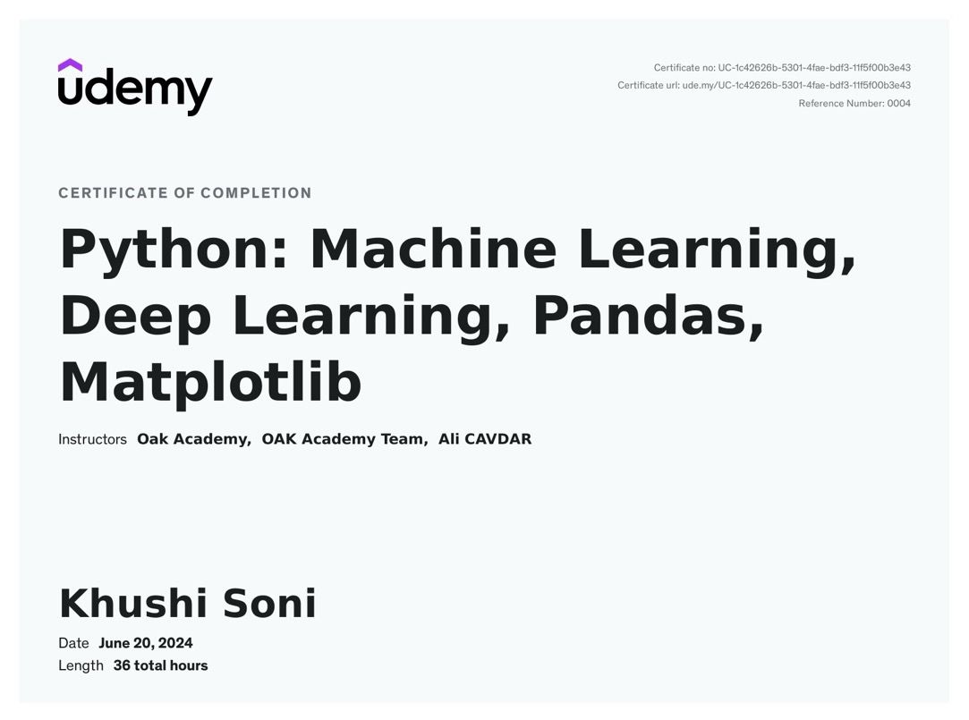 Khushi Soni on LinkedIn: #udemy #python #machinelearning #pandas # ... Khushi Soni on LinkedIn: #udemy #python #machinelearning #pandas # ...
