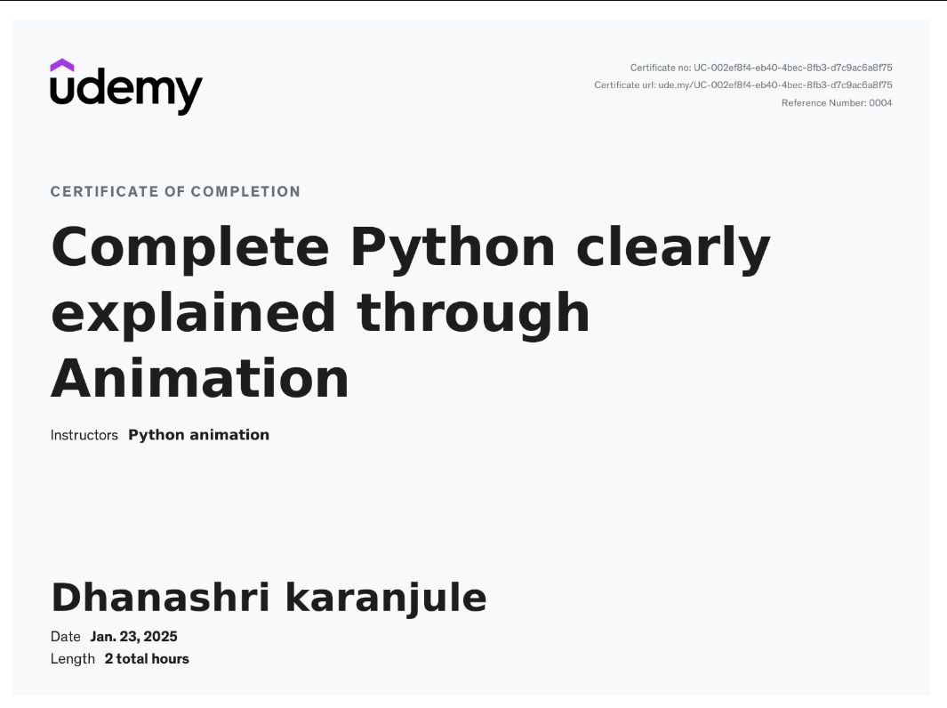Dhanashri Karanjule on LinkedIn: #python #machinelearning #upskilling # ... Dhanashri Karanjule on LinkedIn: #python #machinelearning #upskilling # ...