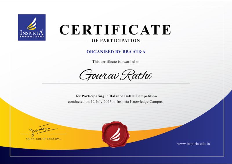 Gourav Rathi on LinkedIn: #certificate #inspiria #balancebattle Gourav Rathi on LinkedIn: #certificate #inspiria #balancebattle