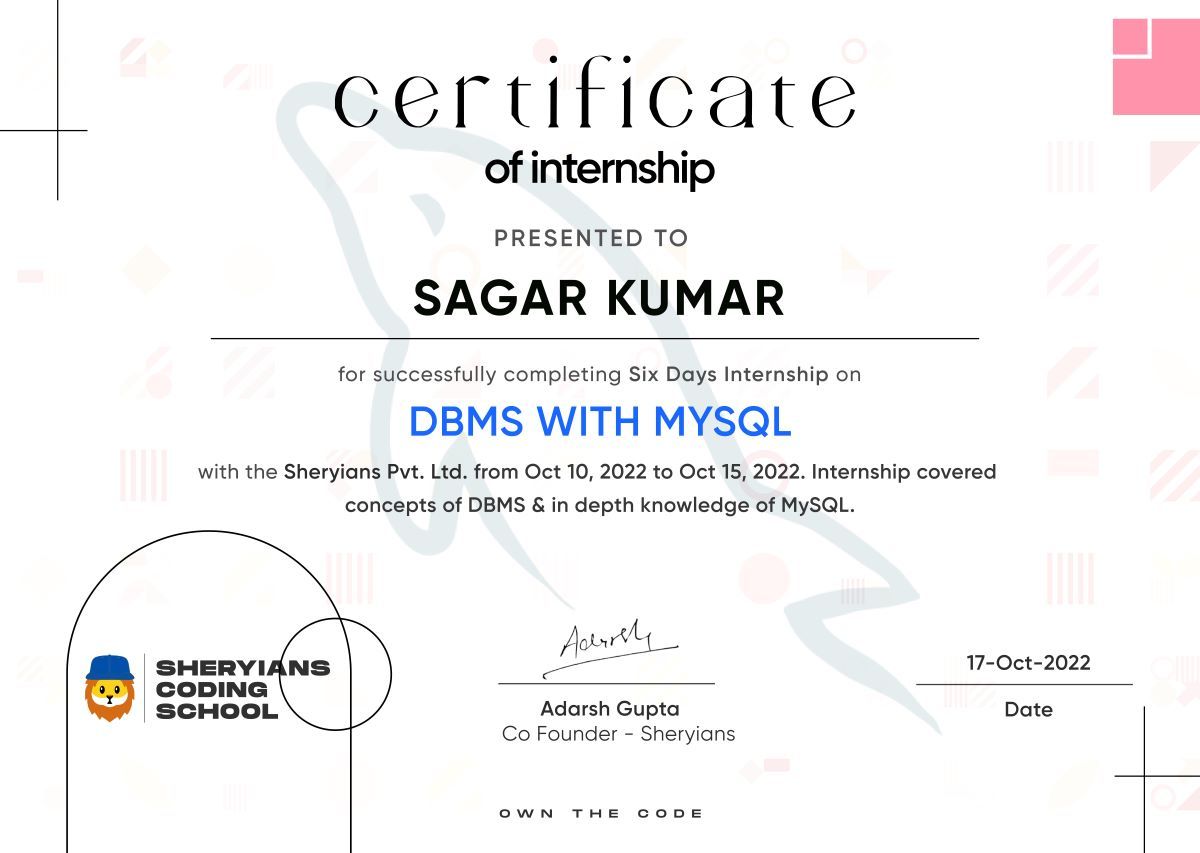 Sagar Kumar on LinkedIn: #dbms #mysql #coding Sagar Kumar on LinkedIn: #dbms #mysql #coding