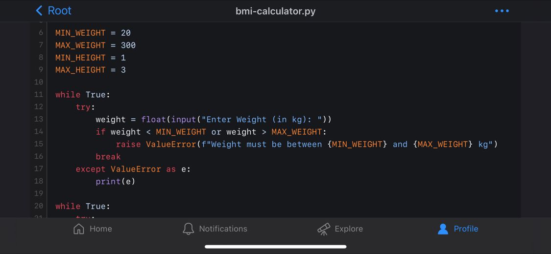 Gbade Moses on LinkedIn: #python #bmicalculator #github #learningtocode Gbade Moses on LinkedIn: #python #bmicalculator #github #learningtocode