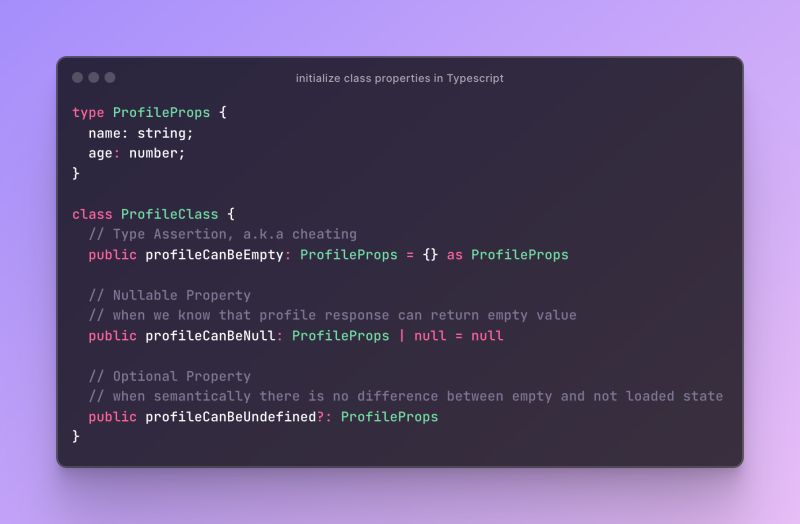 Fata S. on LinkedIn: Let's initialize class properties in Typescript ... Fata S. on LinkedIn: Let's initialize class properties in Typescript ...