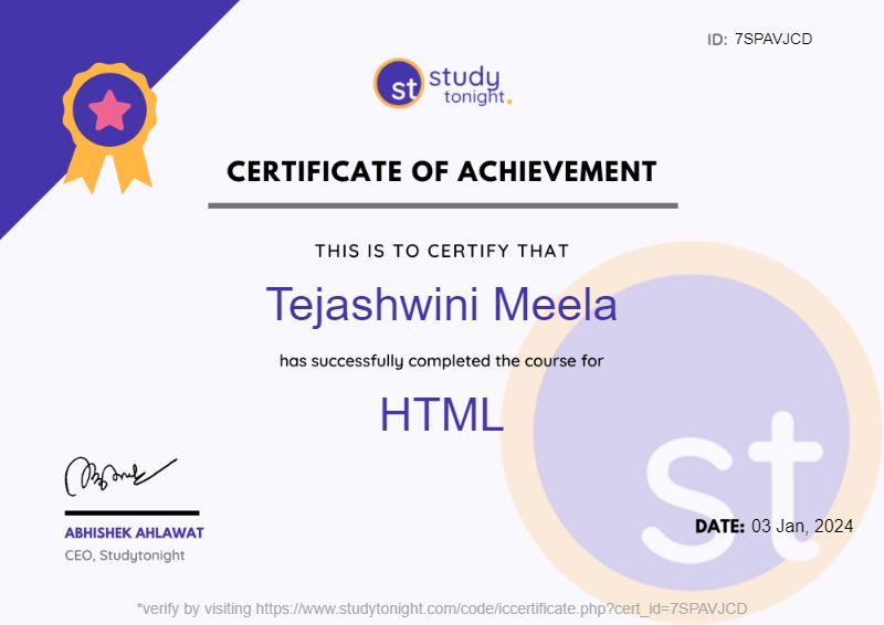 Tejashwini Meela on LinkedIn: #html #coding #webdev #studytonight # ... Tejashwini Meela on LinkedIn: #html #coding #webdev #studytonight # ...