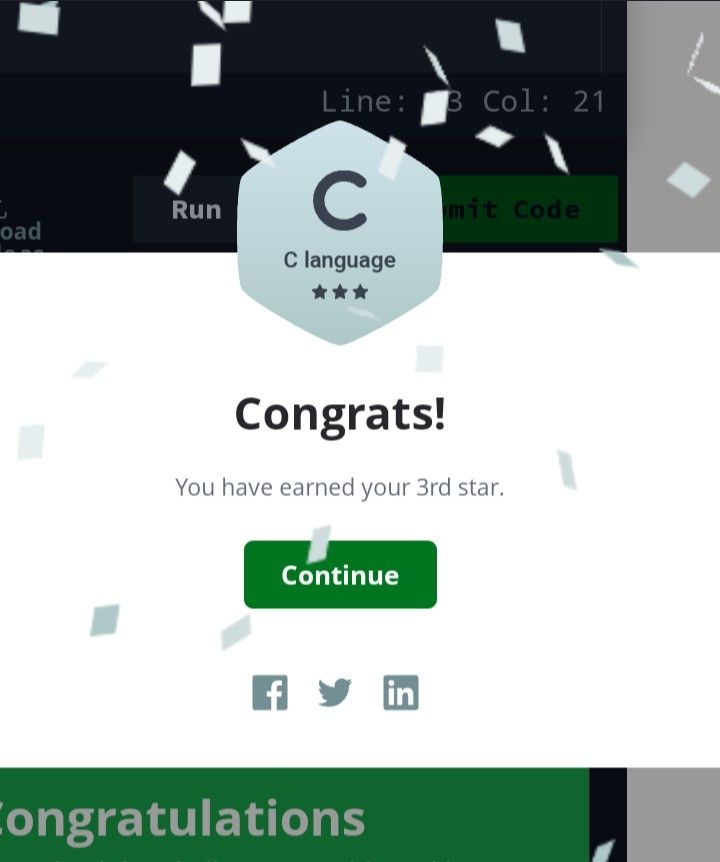 Achieved 3-star rating on HackerRank for C programming | Deepanshu ... Achieved 3-star rating on HackerRank for C programming | Deepanshu ...