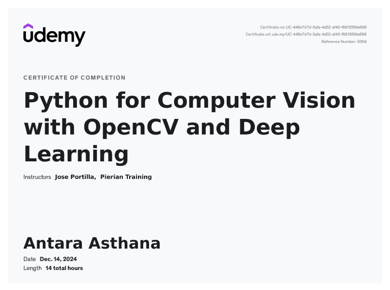Antara Asthana on LinkedIn: #python #computervision #opencv #deeplearning Antara Asthana on LinkedIn: #python #computervision #opencv #deeplearning