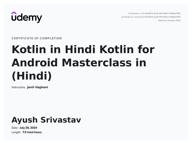 Finished Kotlin course with new skills | AYUSH SRIVASTAV posted on the ... Finished Kotlin course with new skills | AYUSH SRIVASTAV posted on the ...