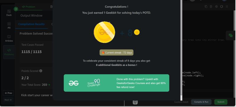 #gfg160 #geekstreak2024 #problemsolving #codingjourney #geeksforgeeks ... #gfg160 #geekstreak2024 #problemsolving #codingjourney #geeksforgeeks ...