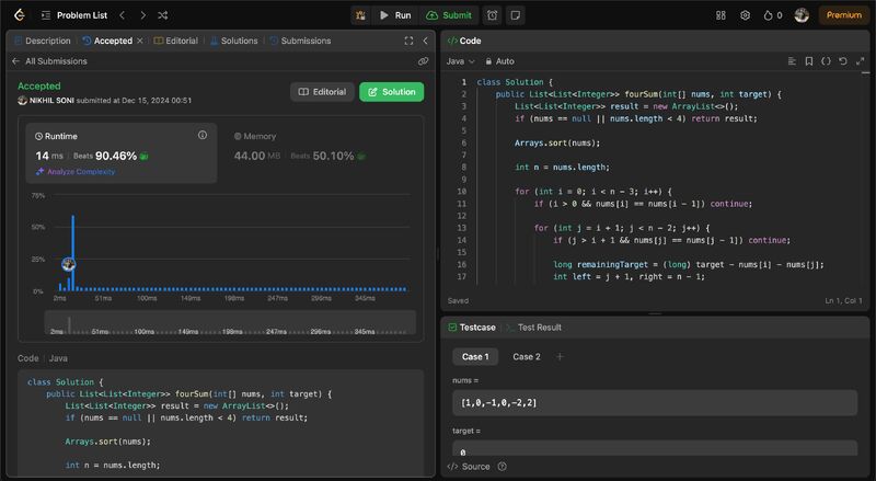Nikhil Soni on LinkedIn: 🚀 Solved the 4Sum Problem! 🔥 Today, I tackled ... Nikhil Soni on LinkedIn: 🚀 Solved the 4Sum Problem! 🔥 Today, I tackled ...