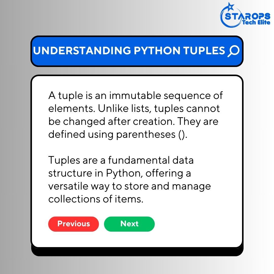 StarOps TechElite on LinkedIn: #python #programming #tuples #coding # ... StarOps TechElite on LinkedIn: #python #programming #tuples #coding # ...