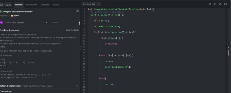 Alok Kumar on LinkedIn: Day 10 (1) Longest Consecutive Sequence in an ... Alok Kumar on LinkedIn: Day 10 (1) Longest Consecutive Sequence in an ...
