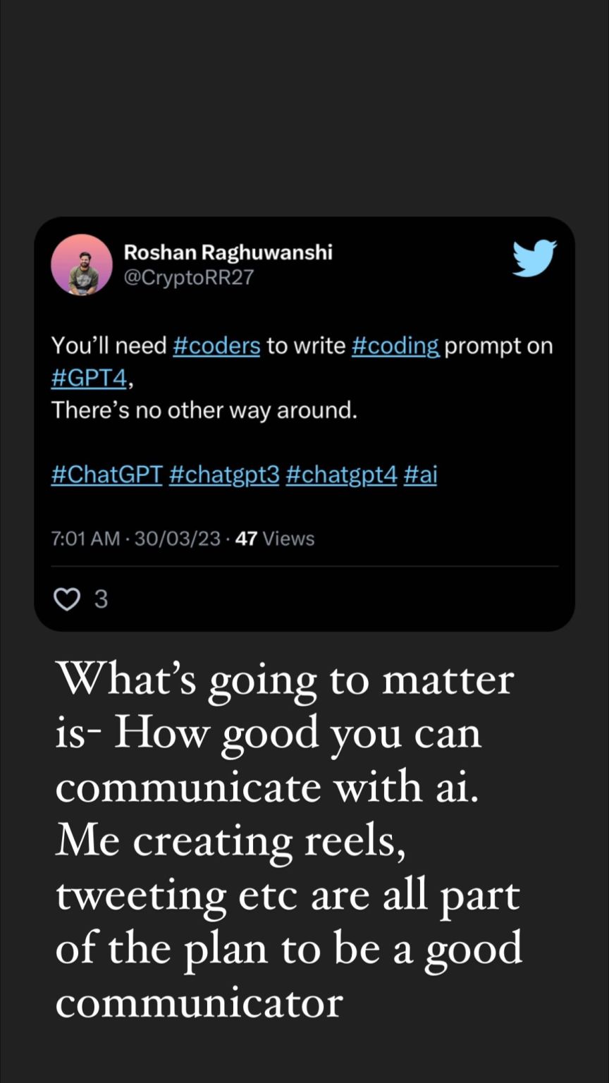 Roshan Raghuwanshi on LinkedIn: #chatgpt #jobs #communication #job #ai ... Roshan Raghuwanshi on LinkedIn: #chatgpt #jobs #communication #job #ai ...