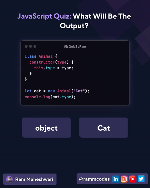Ram Maheshwari ♾️ on LinkedIn: #jsquizbyram #html #css #javascript ... Ram Maheshwari ♾️ on LinkedIn: #jsquizbyram #html #css #javascript ...
