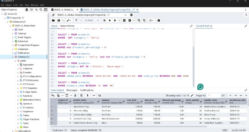 #postgresql #sql #databases #logicaloperators #datascience… | Abdul Ahad #postgresql #sql #databases #logicaloperators #datascience… | Abdul Ahad