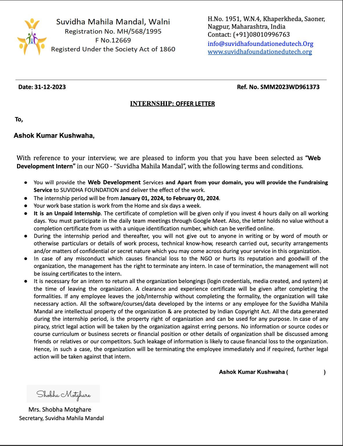 Ashok kumar Kushwaha on LinkedIn: #suvidhamahilamandal #internship # ... Ashok kumar Kushwaha on LinkedIn: #suvidhamahilamandal #internship # ...