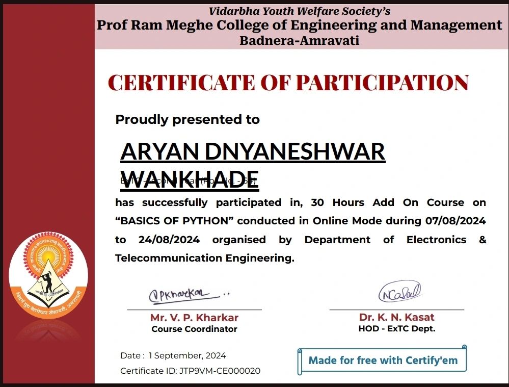Aryan Wankhade on LinkedIn: #python #coding #learning #skillsdevelopment Aryan Wankhade on LinkedIn: #python #coding #learning #skillsdevelopment