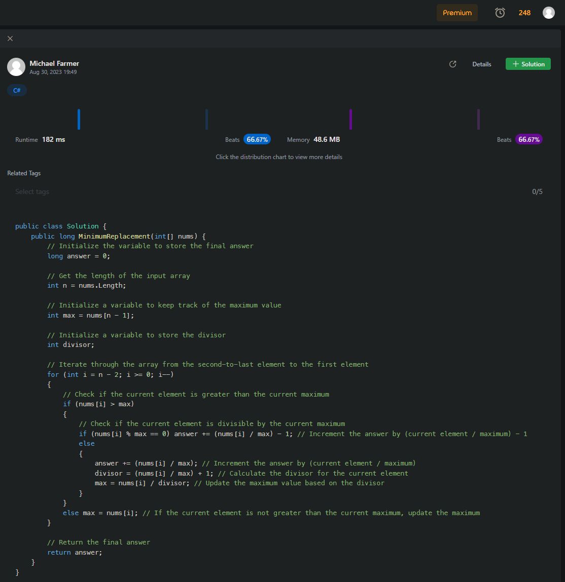 Michael Farmer on LinkedIn: Day 248 of Daily LeetCode | 2366. Minimum ... Michael Farmer on LinkedIn: Day 248 of Daily LeetCode | 2366. Minimum ...