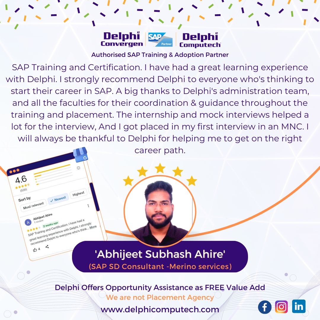 Delphi Computech Pvt Ltd on LinkedIn: #saptraining #sapconsultant # ... Delphi Computech Pvt Ltd on LinkedIn: #saptraining #sapconsultant # ...