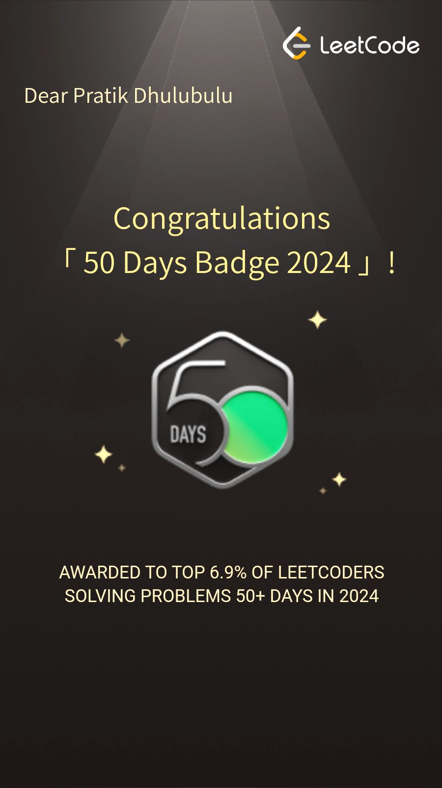 Pratik Dhulubulu on LinkedIn: #leetcode #badgeunlocked Pratik Dhulubulu on LinkedIn: #leetcode #badgeunlocked