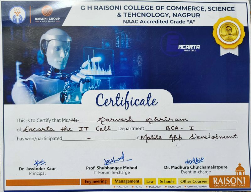 Sarvesh Shriram on LinkedIn: #appdevelopment #encartaitcell #certification Sarvesh Shriram on LinkedIn: #appdevelopment #encartaitcell #certification