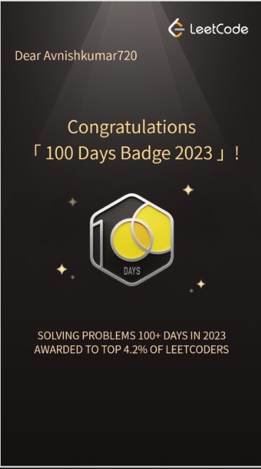 Finished 100+ problems on LeetCode! | Avnish kumar posted on the topic ... Finished 100+ problems on LeetCode! | Avnish kumar posted on the topic ...