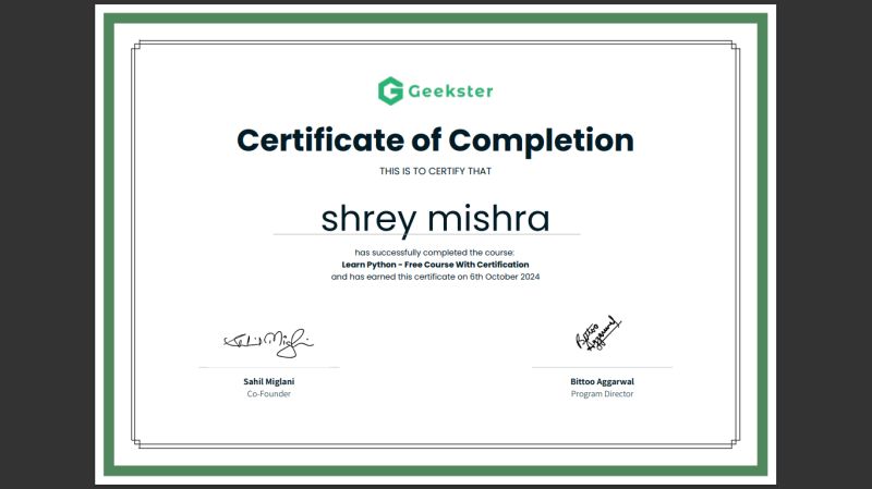 Shrey Mishra on LinkedIn: #python #programming #geekster #learning # ... Shrey Mishra on LinkedIn: #python #programming #geekster #learning # ...