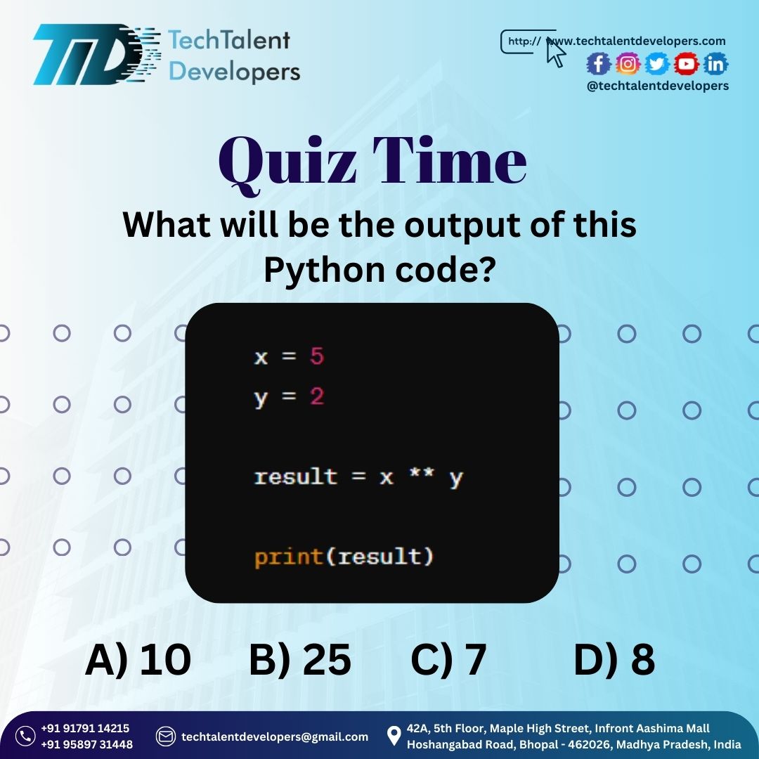 TechTalent Developers on LinkedIn: #techtalentdevelopers #pythonquiz # ... TechTalent Developers on LinkedIn: #techtalentdevelopers #pythonquiz # ...