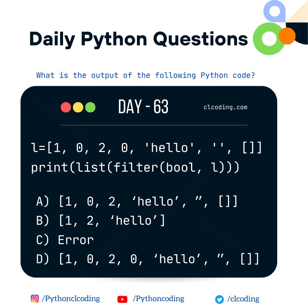 Python Coding on LinkedIn: Python Coding challenge - Day 63 | What is ... Python Coding on LinkedIn: Python Coding challenge - Day 63 | What is ...