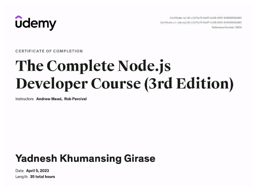 #udemy #certificate #serversidedevelopmen | Yadnesh Girase #udemy #certificate #serversidedevelopmen | Yadnesh Girase