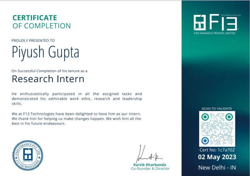 Piyush Gupta on LinkedIn: #internshipcompletion #researchanalyst # ... Piyush Gupta on LinkedIn: #internshipcompletion #researchanalyst # ...