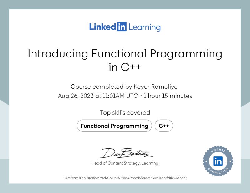 Keyur Ramoliya on LinkedIn: Certificate of Completion Keyur Ramoliya on LinkedIn: Certificate of Completion