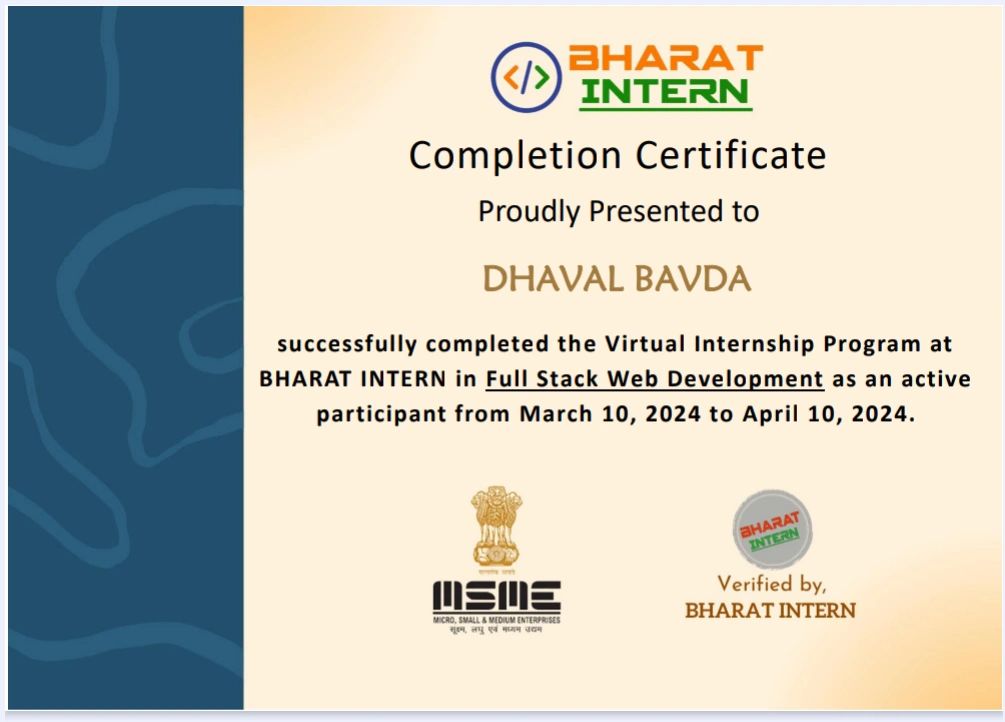 #virtualinternship #learning #bharatintern | Dhaval Bavda #virtualinternship #learning #bharatintern | Dhaval Bavda