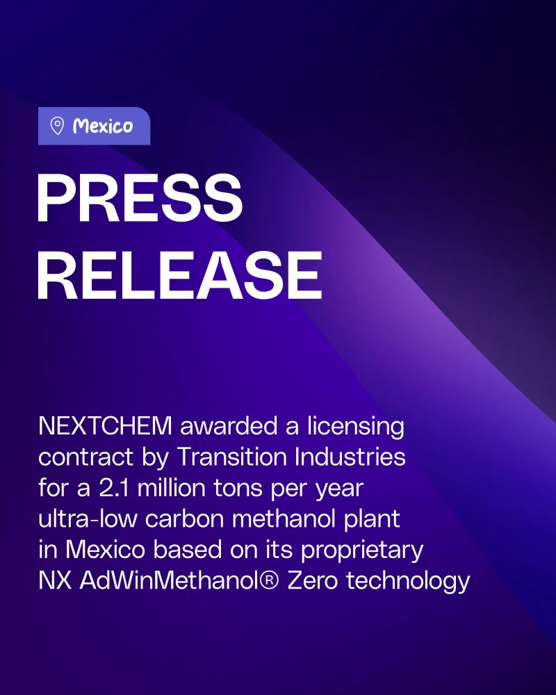 NEXTCHEM awarded a licensing contract by Transition Industries for a 2. ... NEXTCHEM awarded a licensing contract by Transition Industries for a 2. ...