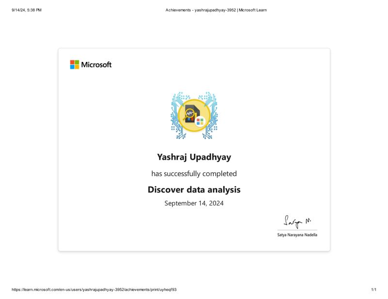 YASHRAJ UPADHYAY on LinkedIn: #dataanalysis #microsoftlearn # ... YASHRAJ UPADHYAY on LinkedIn: #dataanalysis #microsoftlearn # ...