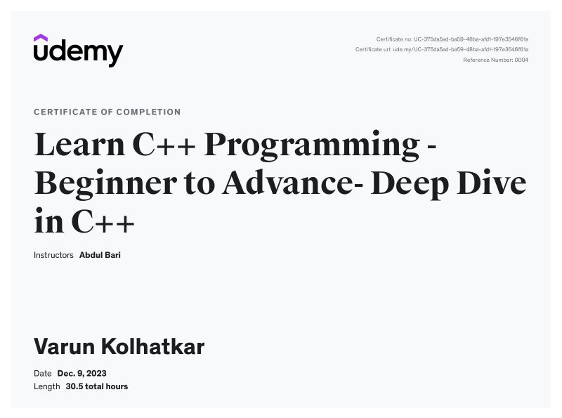 Varun Kolhatkar on LinkedIn: #cplusplus #programming #oops #udemy # ... Varun Kolhatkar on LinkedIn: #cplusplus #programming #oops #udemy # ...