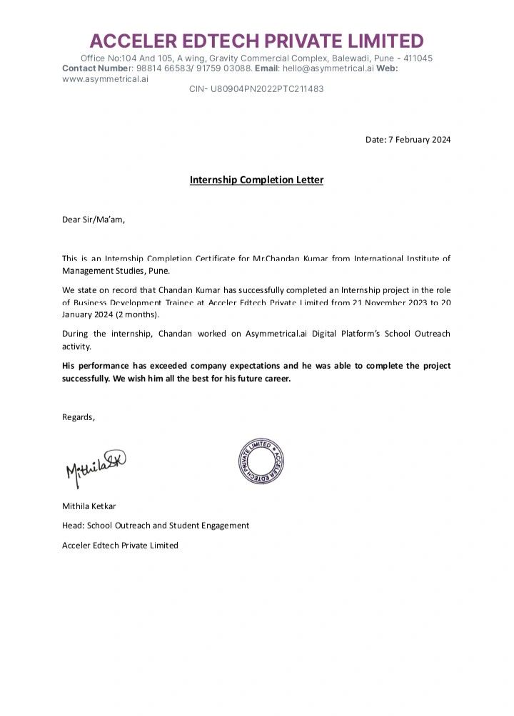Chandan Kumar on LinkedIn: #internship Chandan Kumar on LinkedIn: #internship